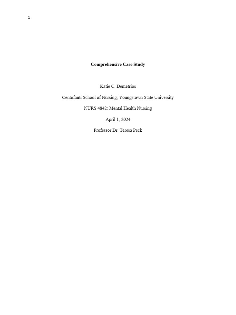 Bipolar 1 Disorder Case Study Analysis | PDF | Mania | Bipolar Disorder