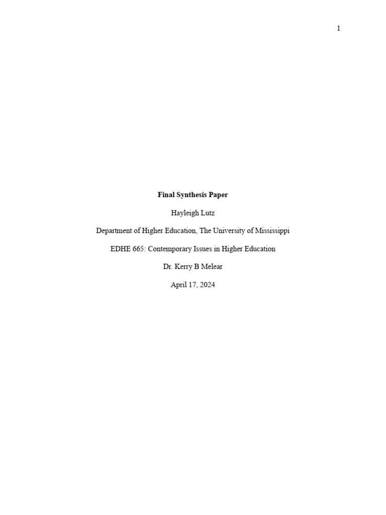 Final Synthesis Paper 1 | Download Free PDF | Crisis Management ...