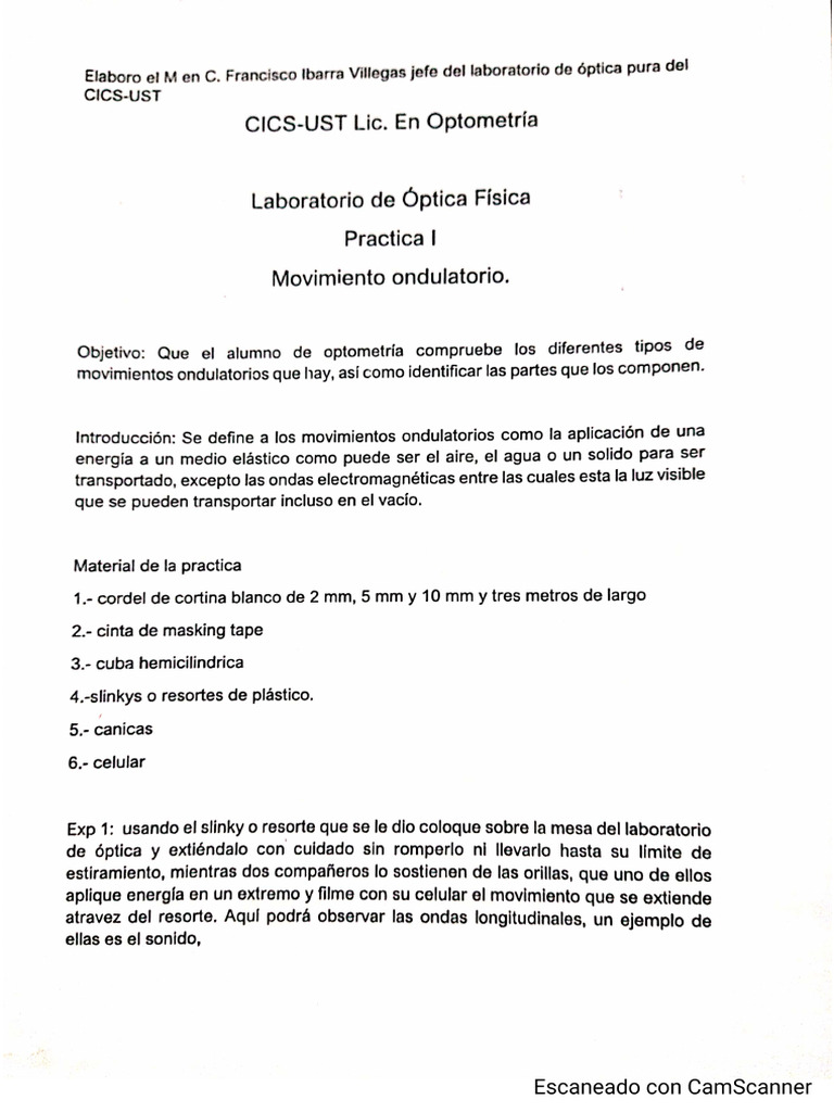 Práctica 1 y 2 de Óptica Física | PDF