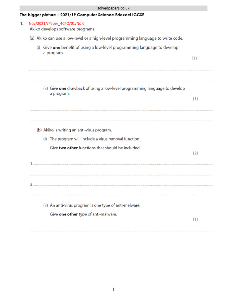 2021 - 19 The Bigger Picture CS Edexcel IGCSE | PDF