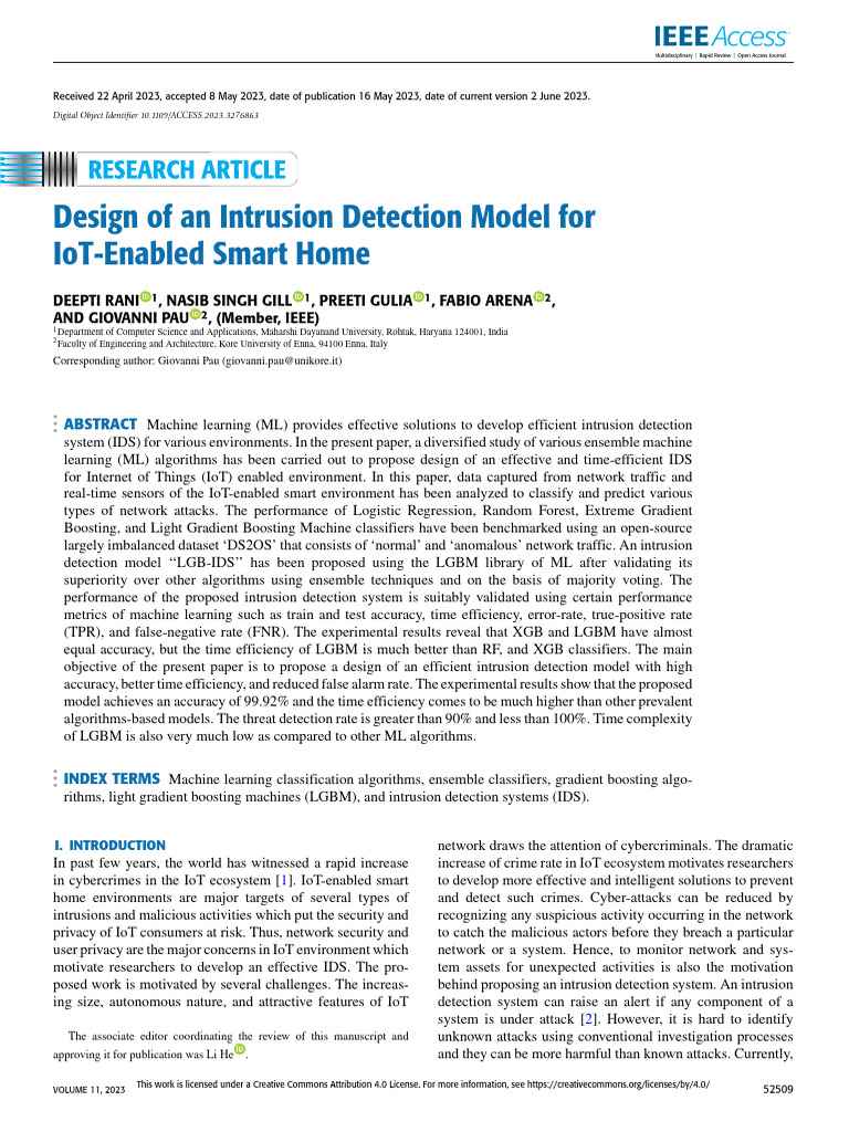 Design of An Intrusion Detection Model For IoT-Enabled Smart Home | PDF ... Design of An Intrusion Detection Model For IoT-Enabled Smart Home | PDF ...