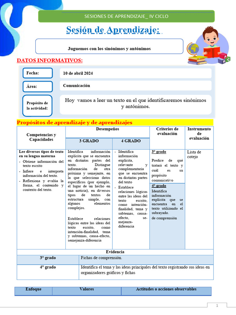 IV CICLO_ACT_10_ABRIL_N°1_COMU (6) | PDF | Evaluación | Discriminación