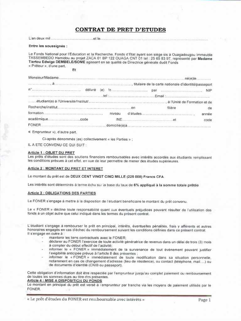 Contrat Pret | PDF