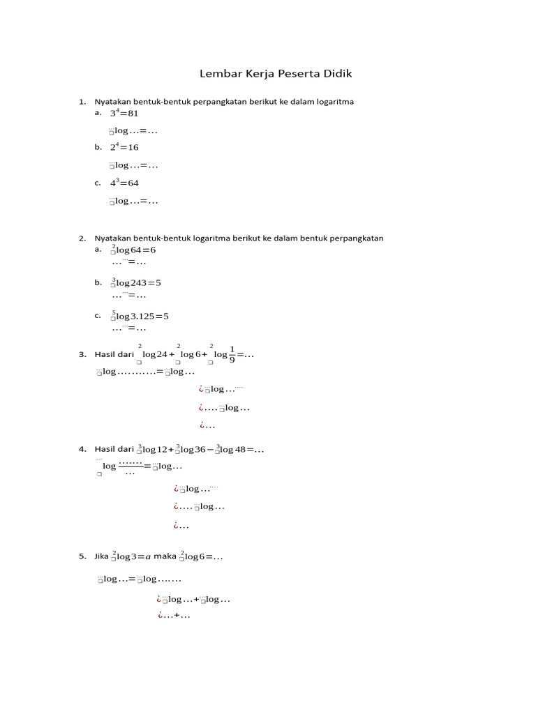 LKPD Logaritma | PDF