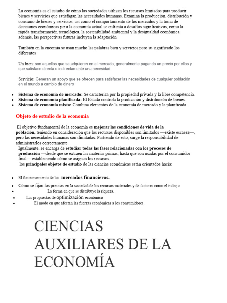 La economía es el estudio de cómo las sociedades utilizan los recursos ...