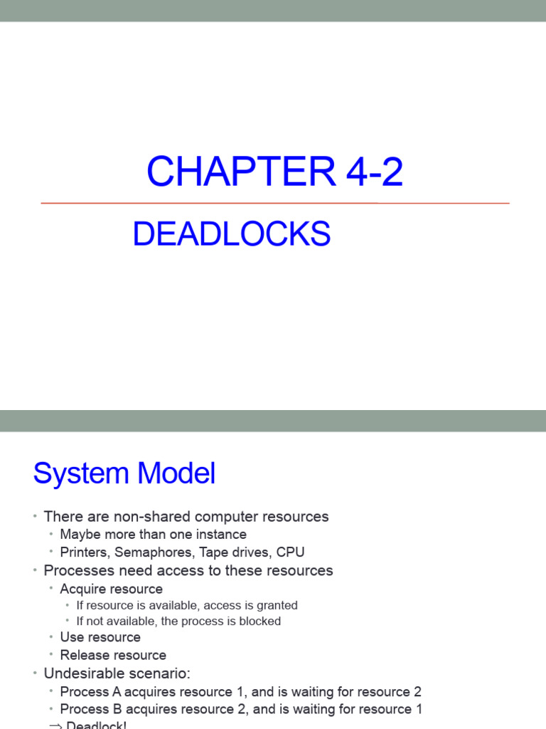 Chapter 4 Process Management Deadlock | PDF | Process (Computing ... Chapter 4 Process Management Deadlock | PDF | Process (Computing ...