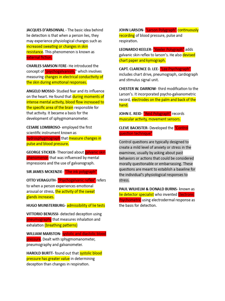 Main Characters Sa Lie Detection | PDF | Polygraph | Behavioural Sciences