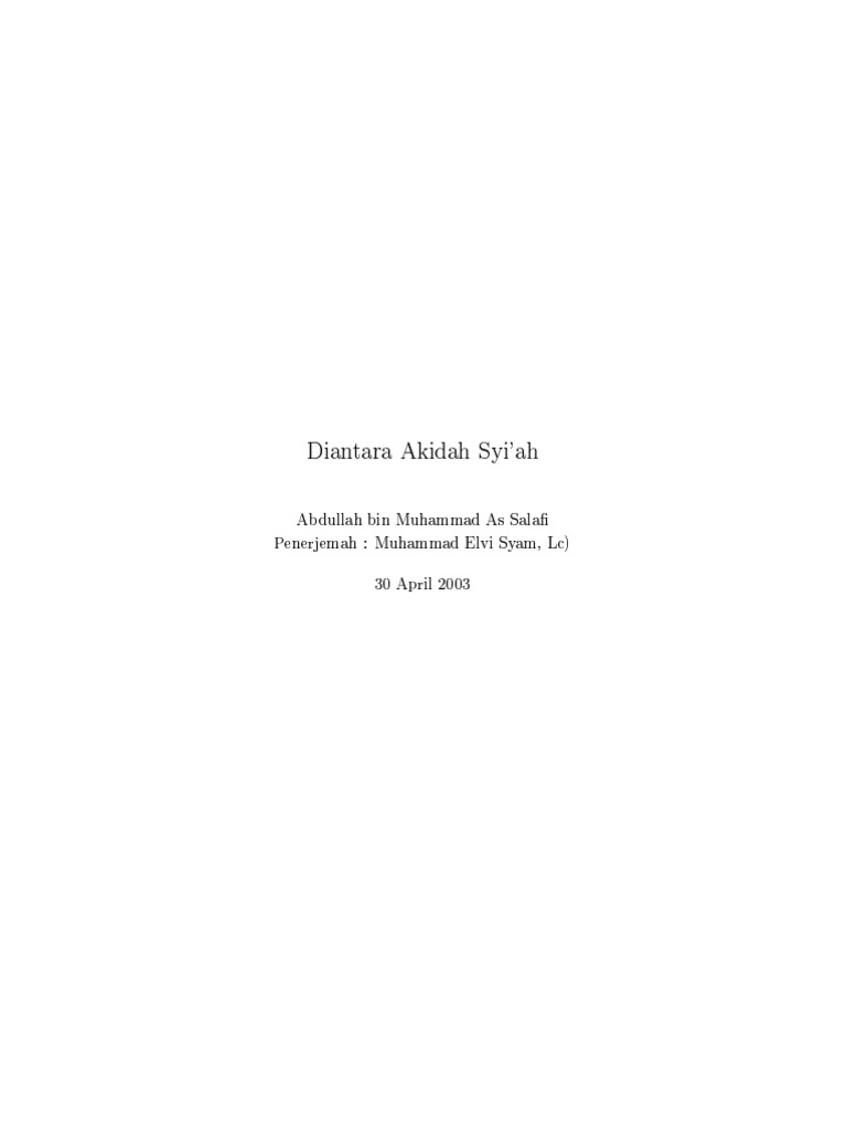 Buku Syiah | PDF