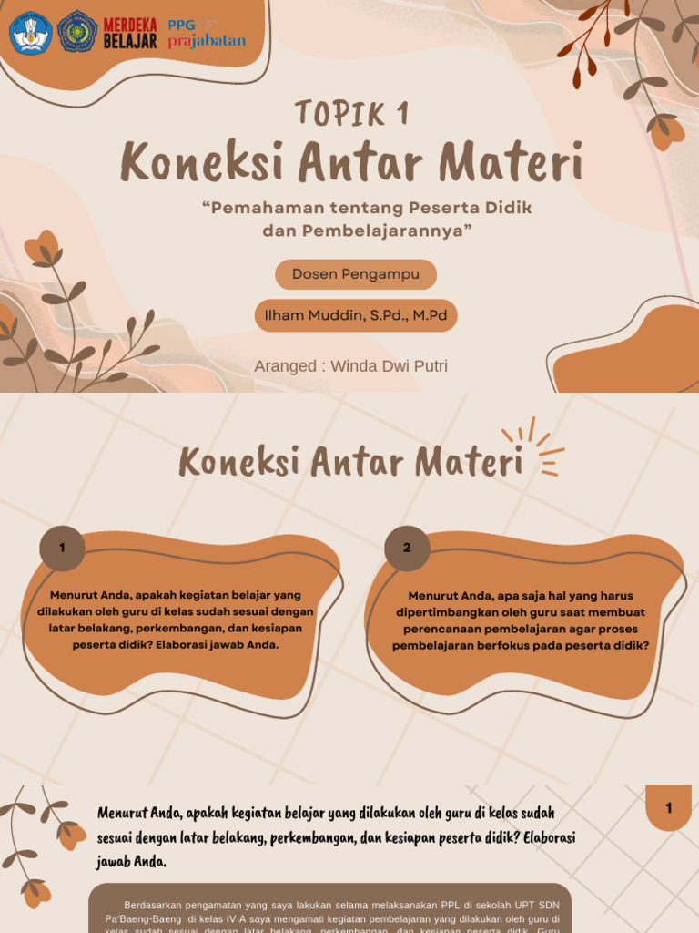 Topik 1 Koneksi Antar Materi Winda Dwi Putri | PDF | Kesehatan Holistik