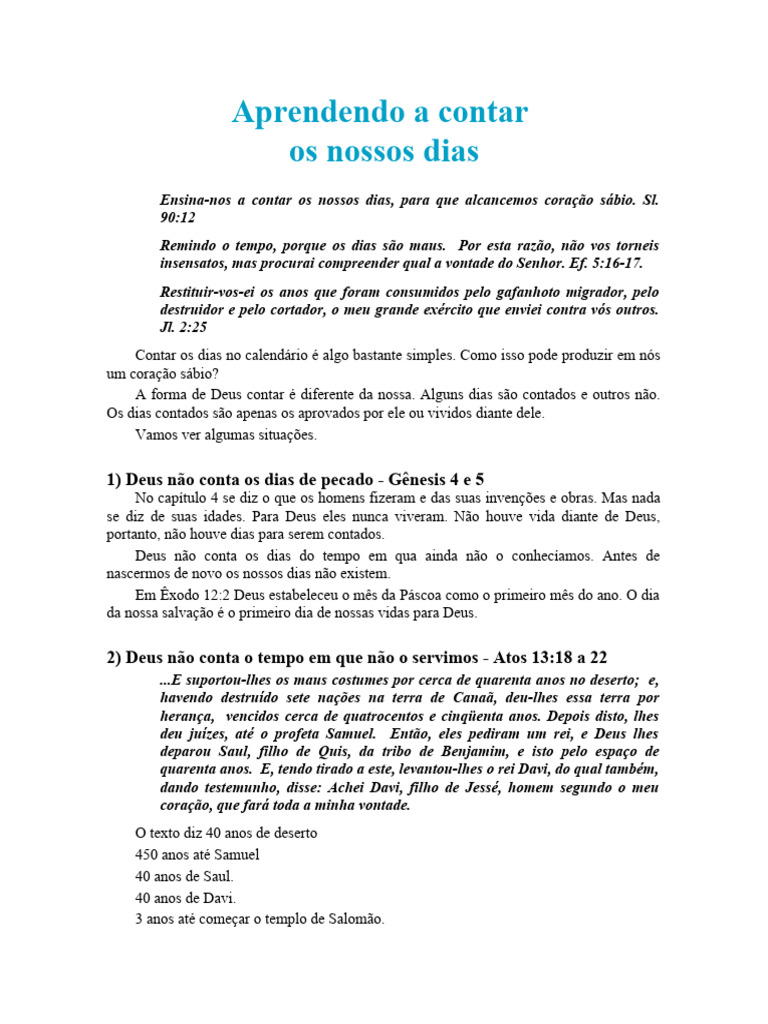 Contando os Dias para Deus | PDF | Abraão | Hagar