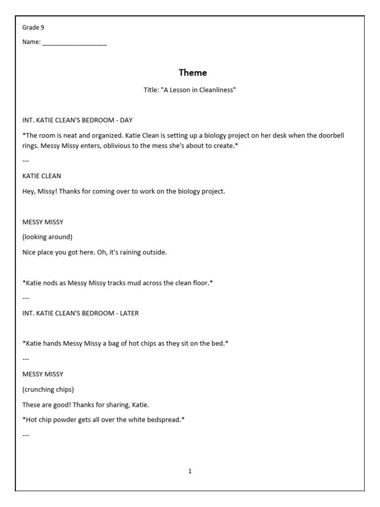 Theme Worksheet | PDF