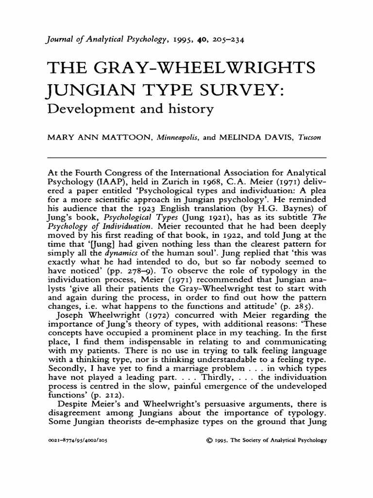 The Gray Wheelwright Type Survey - Its Development and History - Mary ...
