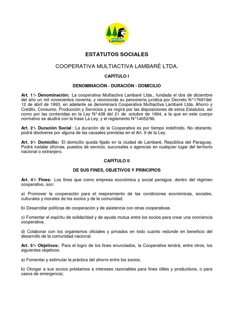 E Statuto Social | PDF | Cooperativa | Votación