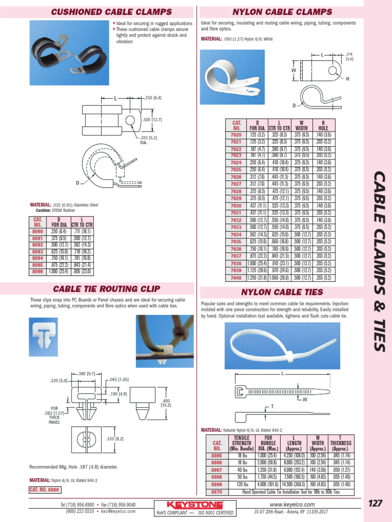 Cushioned Cable Clamps Nylon Cable Clamps: Material | PDF | Electrical ...
