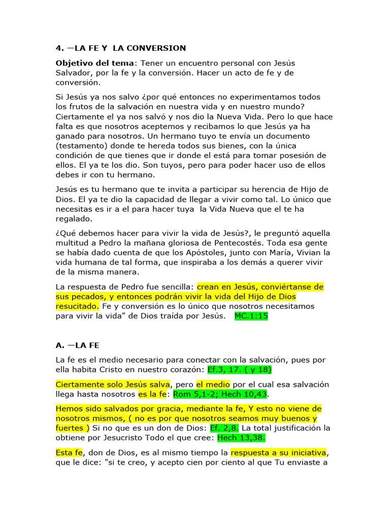 FE Y CONVERSIÓN CARLOS | PDF | Fe | Salvación