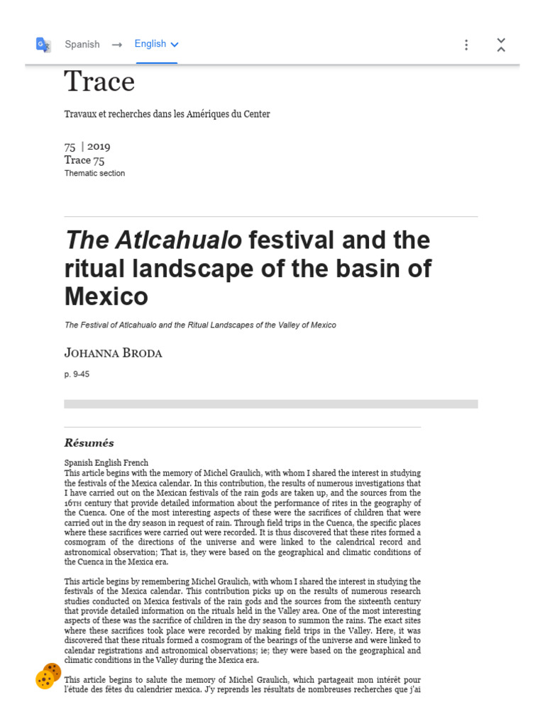The Atlcahualo Festival and The Ritual Landscape of The Basin of Mexico ...