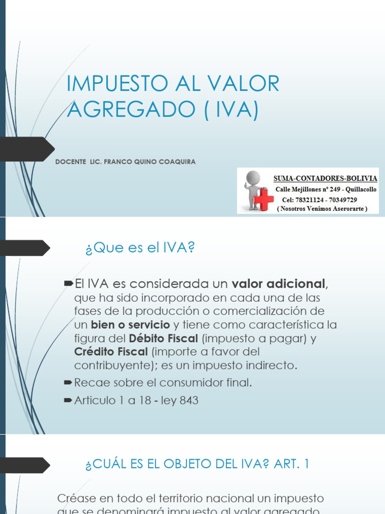 Impuesto Al Valor Agregado ( Iva) | PDF | Impuesto al valor agregado | Impuestos