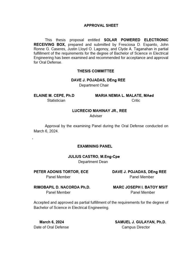 Approval Sheet 1 | PDF | Technology & Engineering