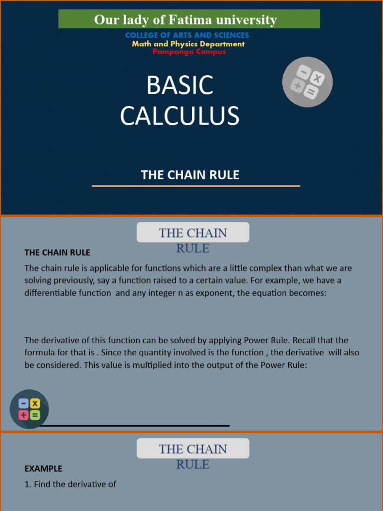 CALCULUS - WEEK-7-Chain Rule and Derivative of Trigonometric, Radical ...
