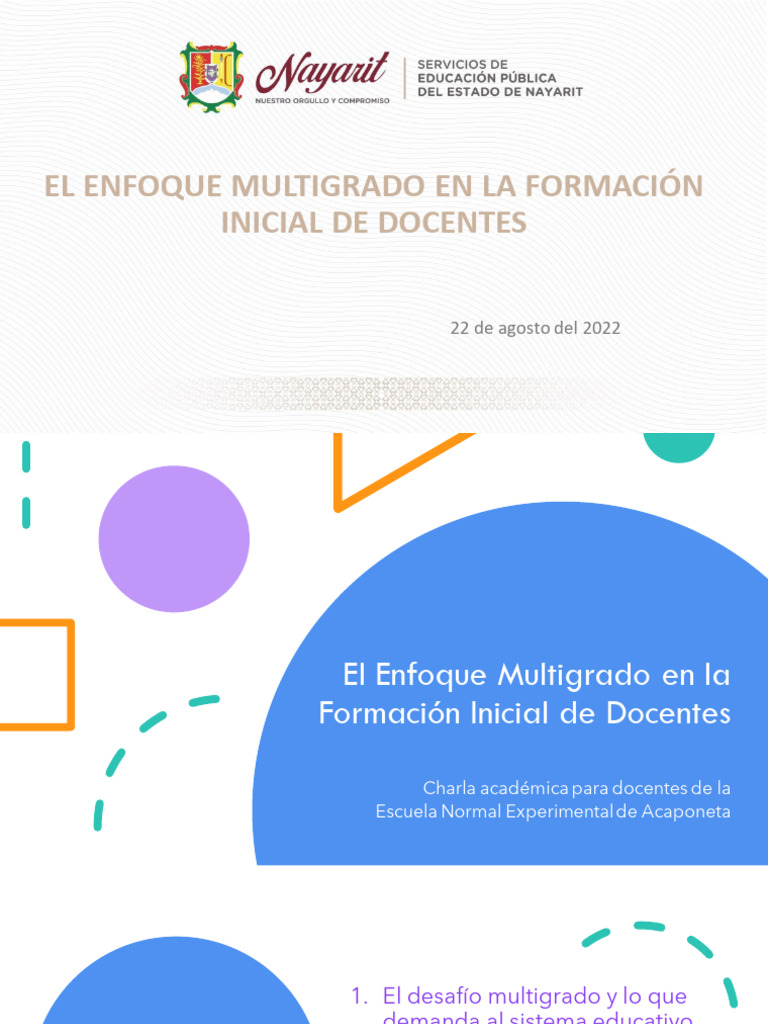 El Enfoque Multigrado en La Formación Inicial de Docentes | PDF ...
