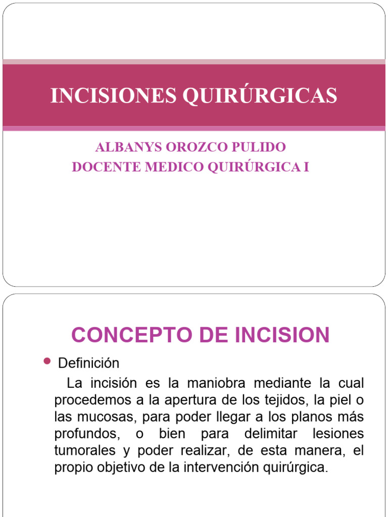 Incisiones Quirúrgicas Albanys Orozco 2024 1 | PDF | Abdomen | Morfología (biología)