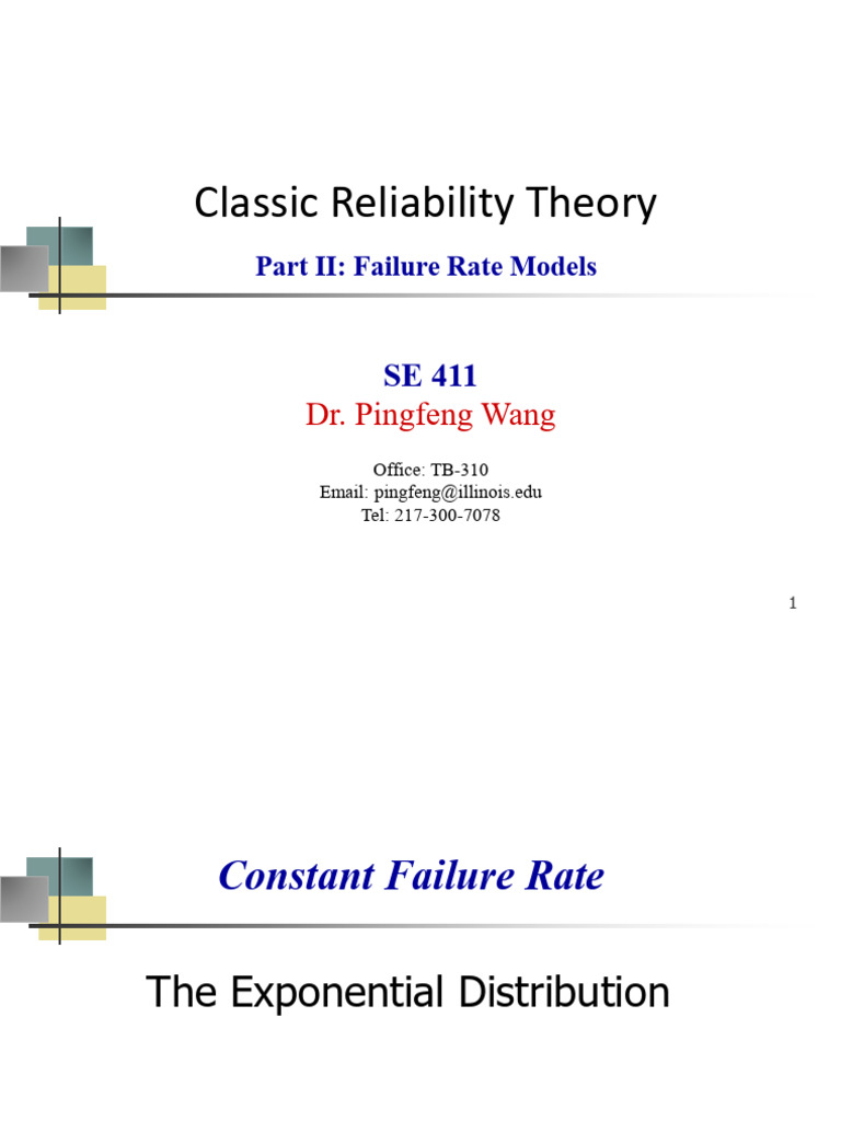 Module I - Classic Reliability Theory - Part 2 - Failure Rate Models | Download Free PDF ...