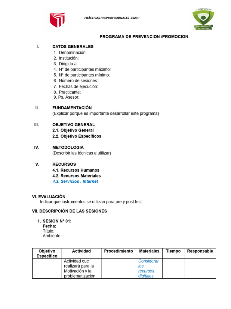 Esquema Programa Prevencion-Promocion | PDF