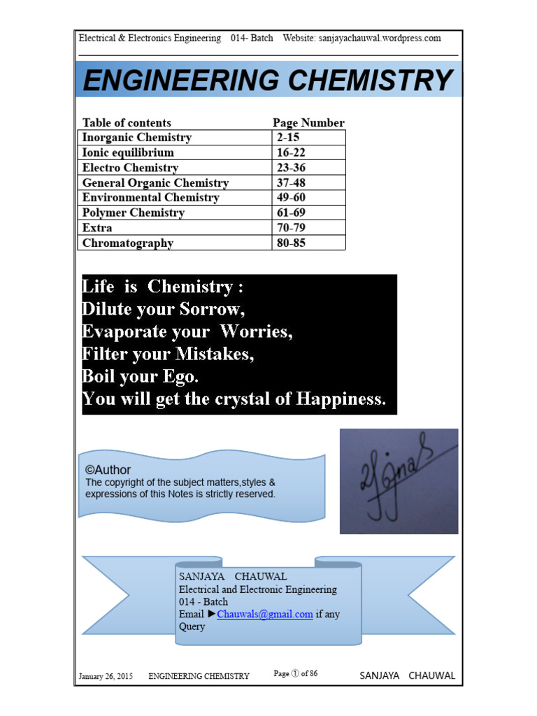 Engineering Chemistry | PDF | Transition Metals | Ion