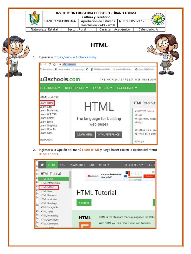Guía HTML para Hoja de Vida Escolar | PDF | HTML | Red mundial