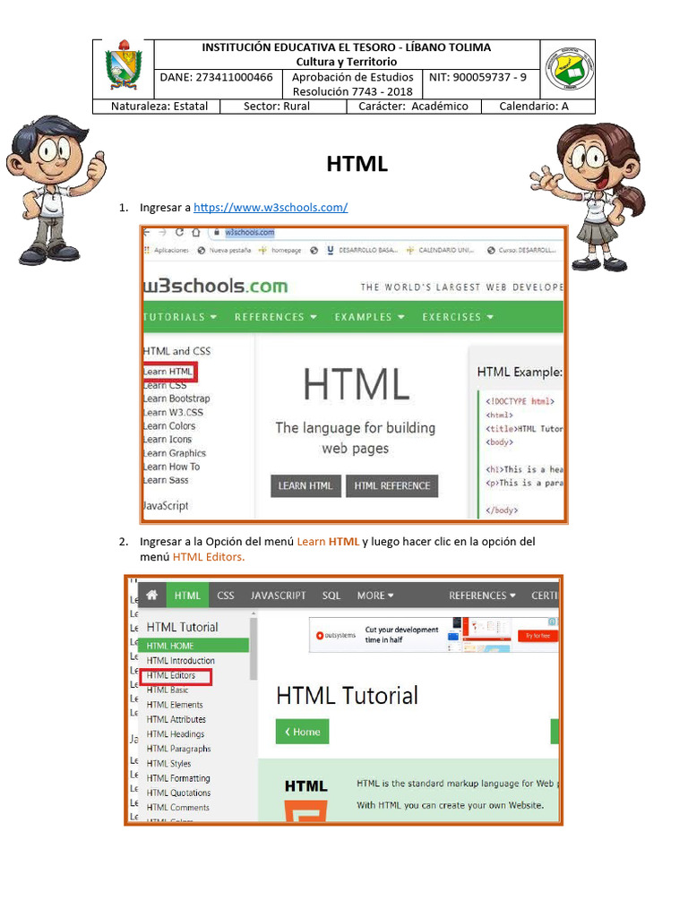 Taller 1 Conceptos Basicos de HTML | PDF | HTML | Red mundial