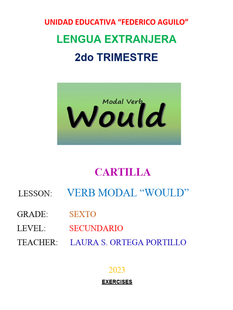 CARTILLA MODAL WOULD 6TO | PDF | Semantic Units | Linguistic Typology