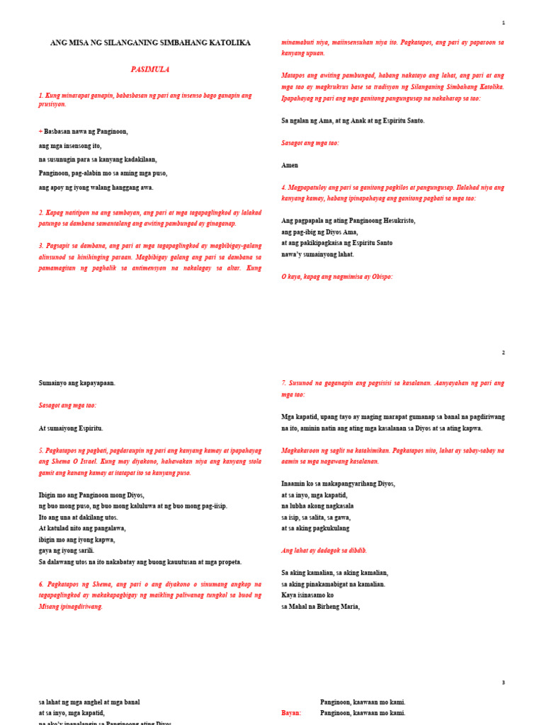 Banal na Misa -Anaphora of Mar Addai and Mar Mari - Shorter Ver | PDF