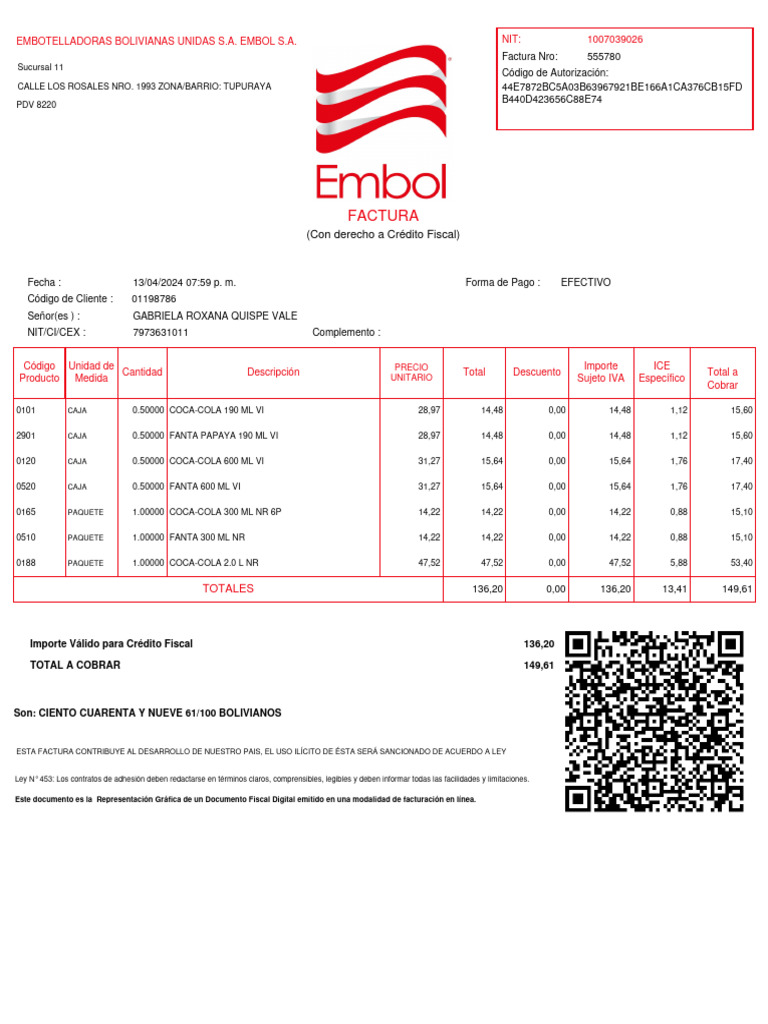 Factura_555780 | PDF | Documentos empresariales