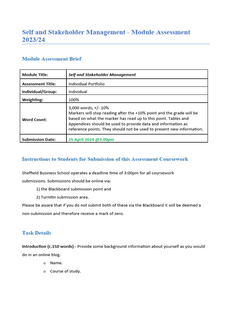 SSM Assessment Brief 2324 | PDF | Knowledge | Communication