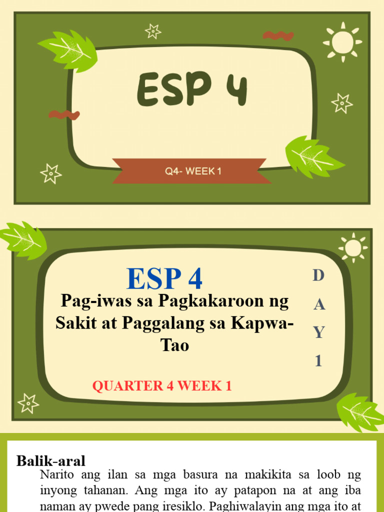 ESP Q4 Week 1 Day 1 | PDF