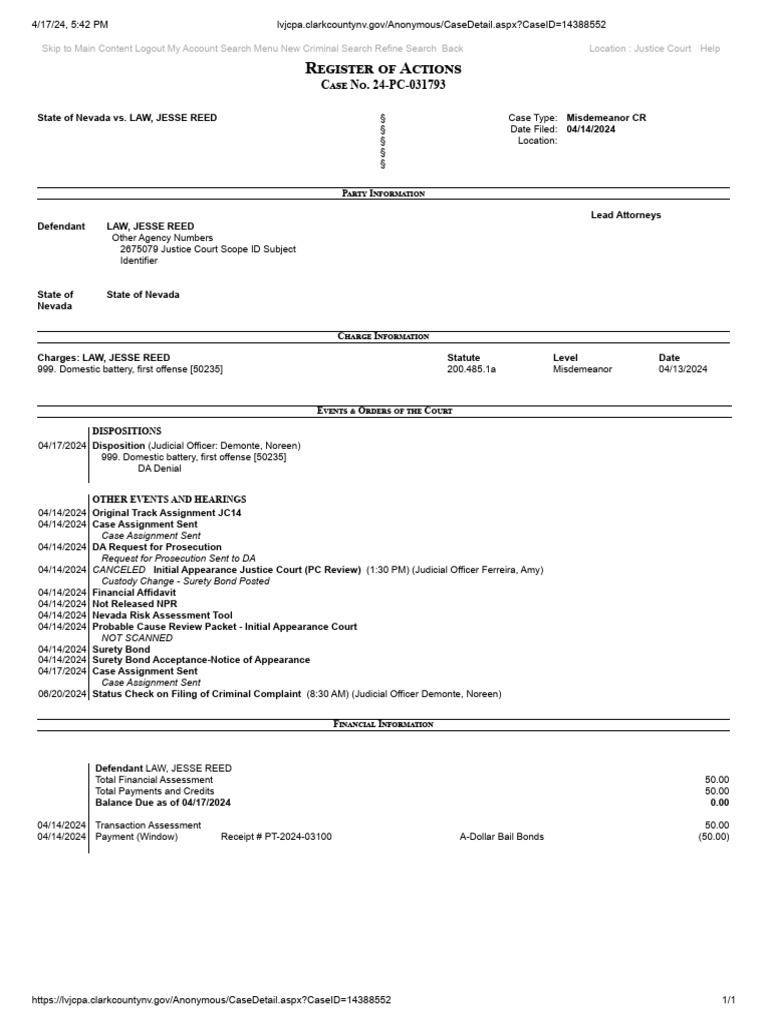 Court Record | PDF | Bail | Criminal Law