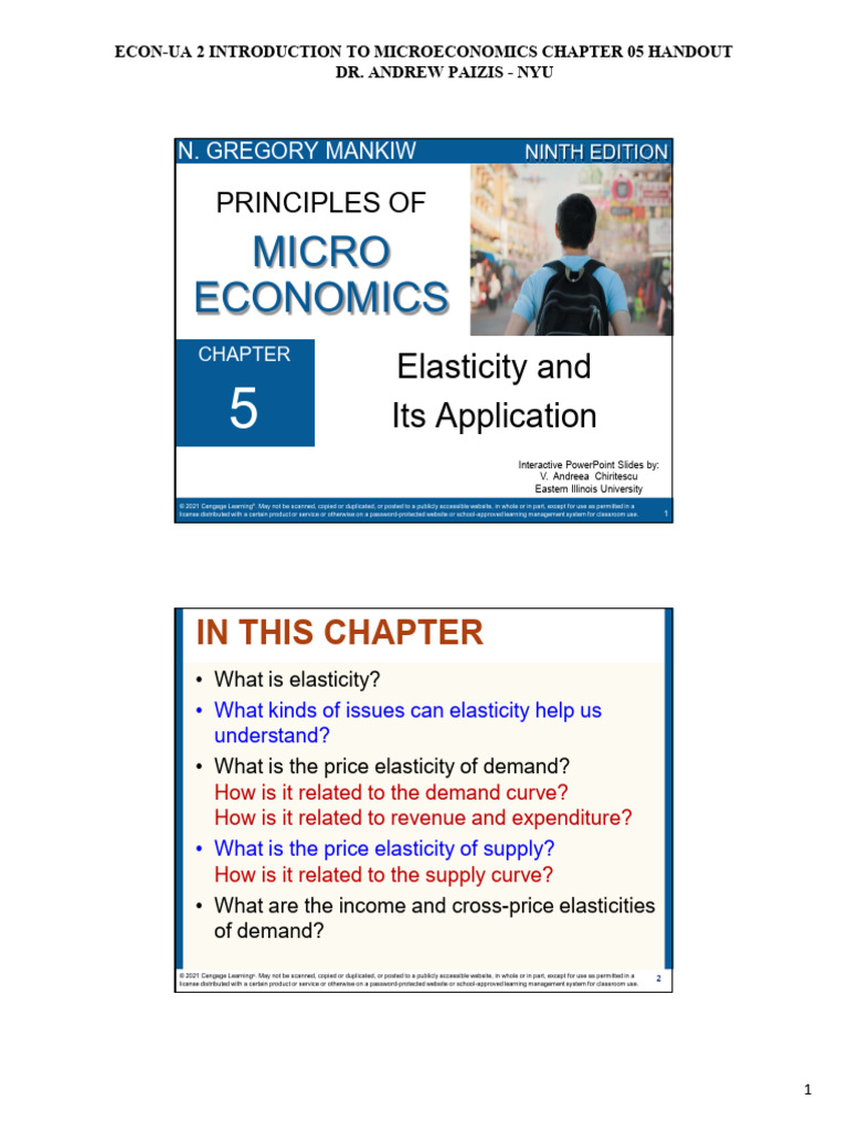 Ch05 Elasticity and Its Application PDF | Download Free PDF | Demand | Elasticity (Economics)