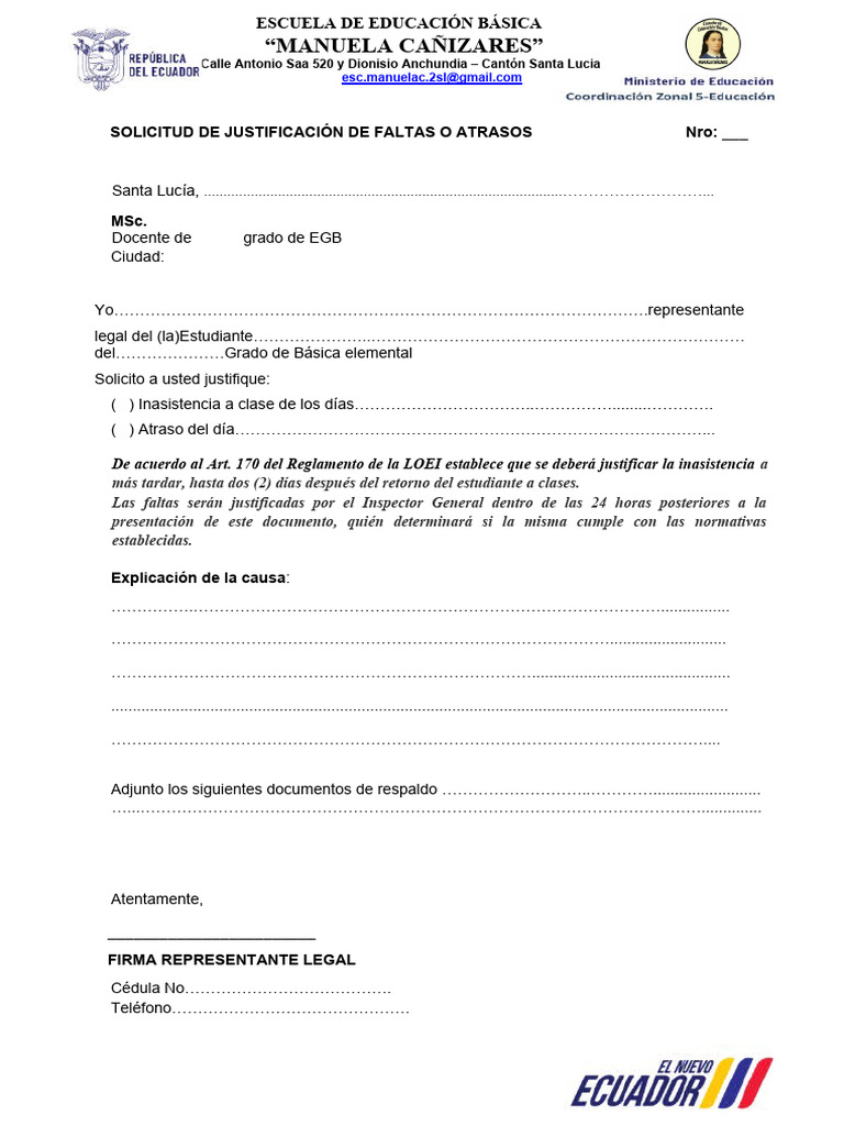 Justificacion de FALTAS y ATRASOS | PDF