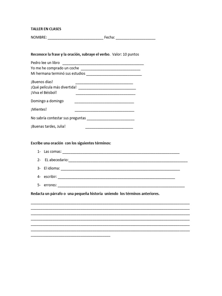 La Frase y La Oracion | PDF