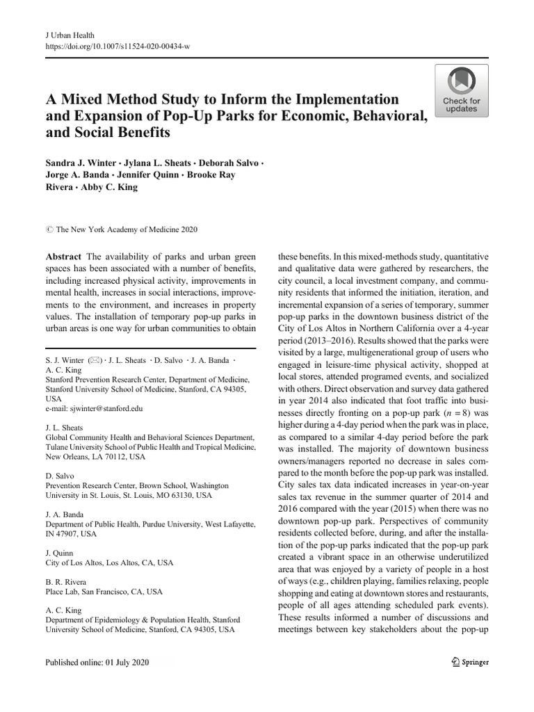A Mixed Method Study To Inform The Implementation And Expansion Of Pop