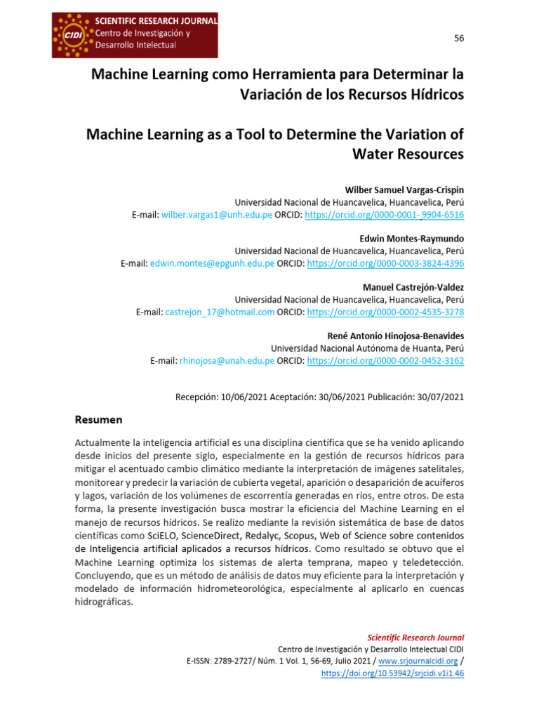 Machine+Learning+como+herramienta+para+determinar+la+variación+de+los+recursos+hídricos+ | PDF ...