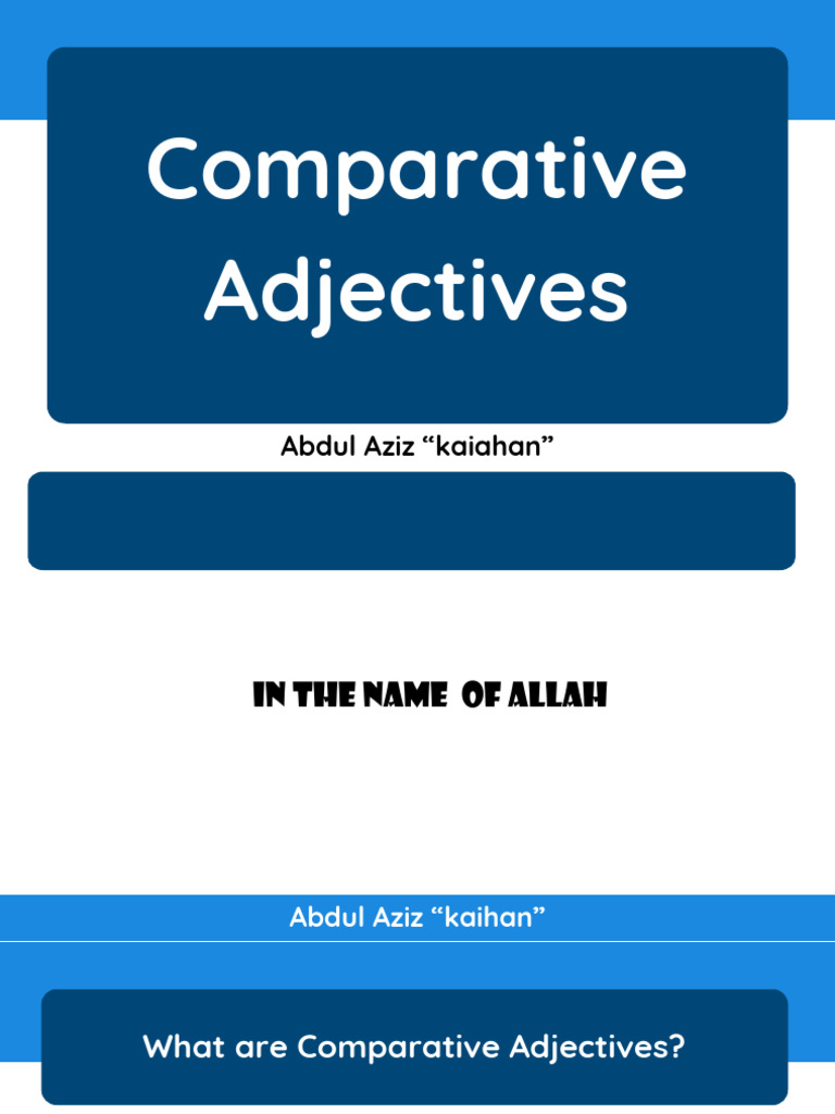 Comparative Adjectives PowerPoint Lesson | PDF | Syllable | Word