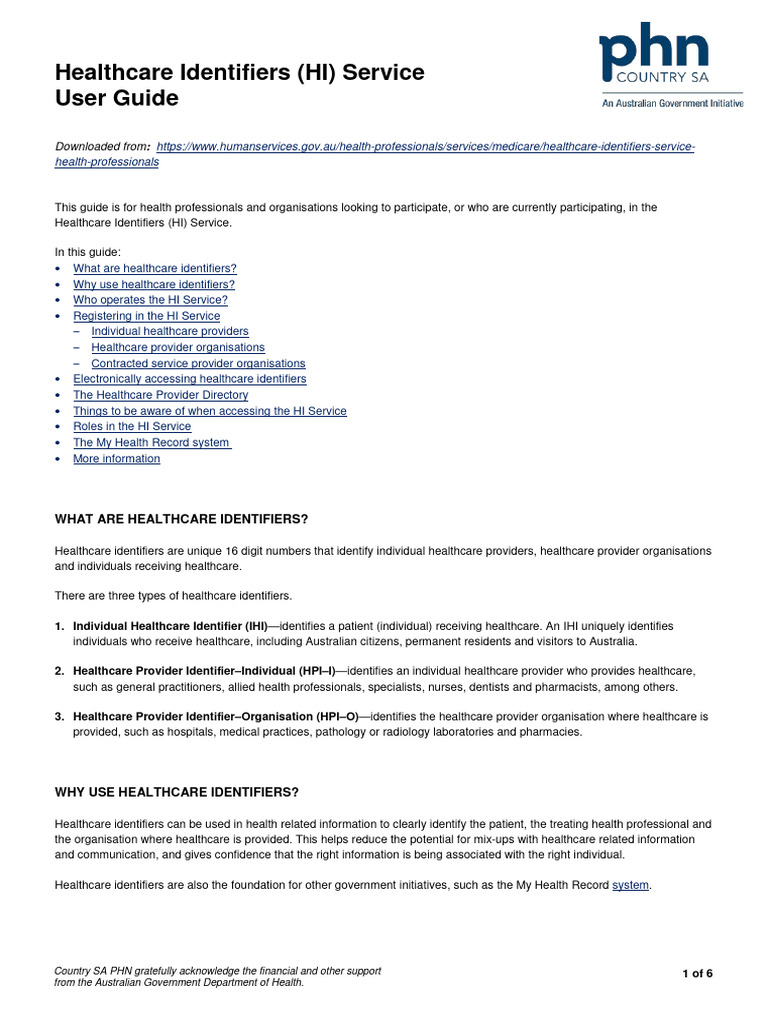 Healthcare Identifiers User Guide | Download Free PDF | Health Care ...