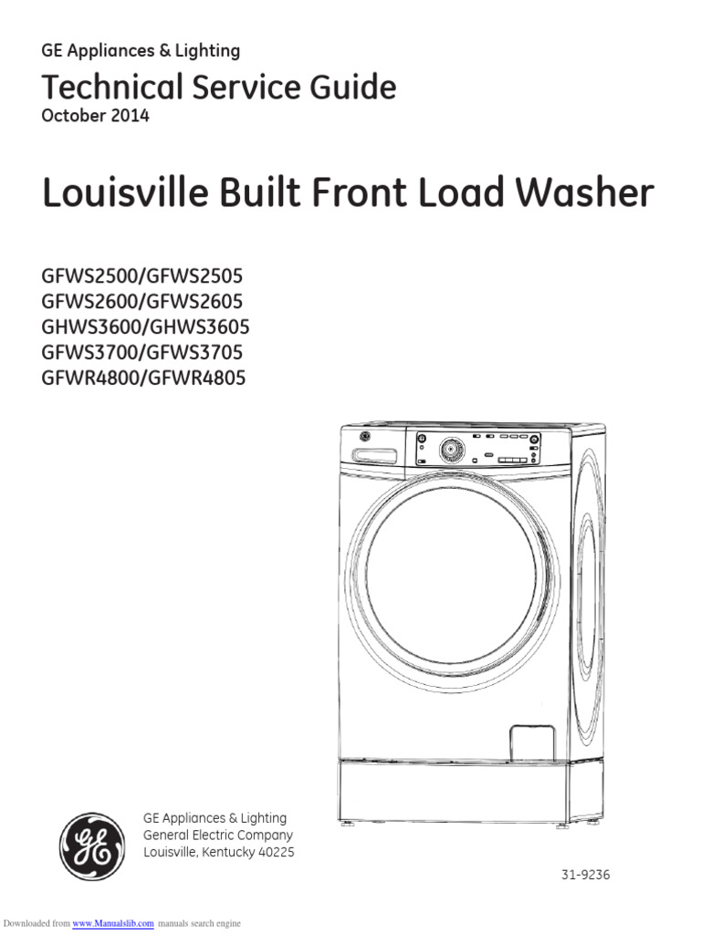 Louisville Built Front Load Washer Service Guide | PDF | Washing ...