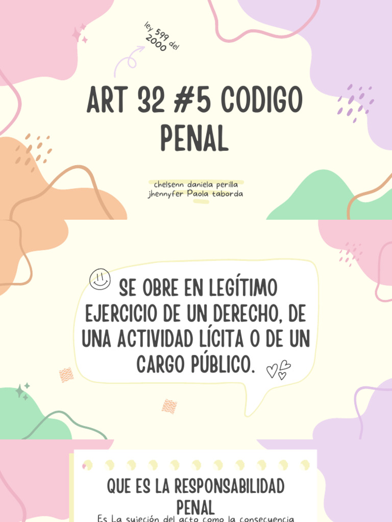 Diapositivas Art 32 Codigo Penal | PDF | Fiscal | Abogado