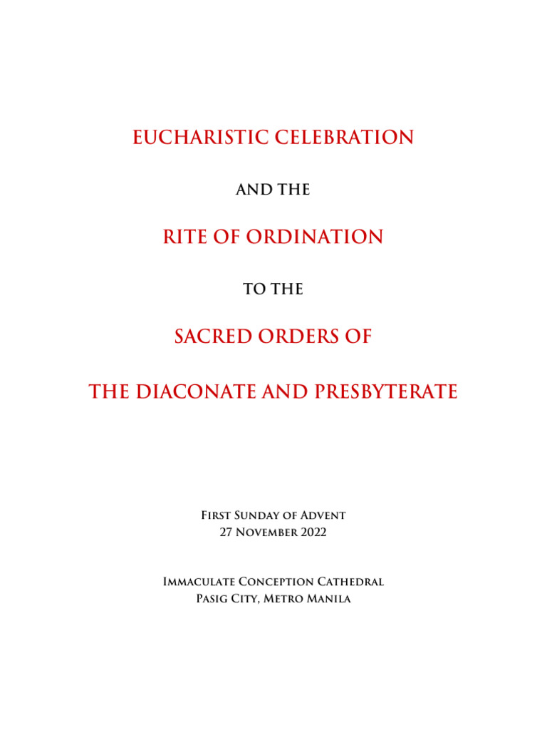 RCAM Diaconal and Presbyteral Ordination 27 November 2022 | PDF | Lord ...
