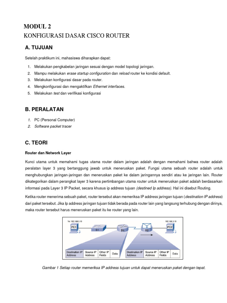 Modul 2 - Konfigurasi Dasar Cisco Router | PDF