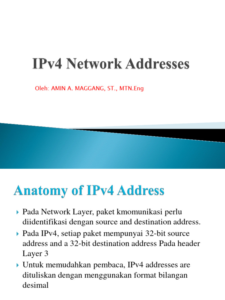 P01 - IPv4 Network Addresses | PDF | Data Transmission | Computer ...