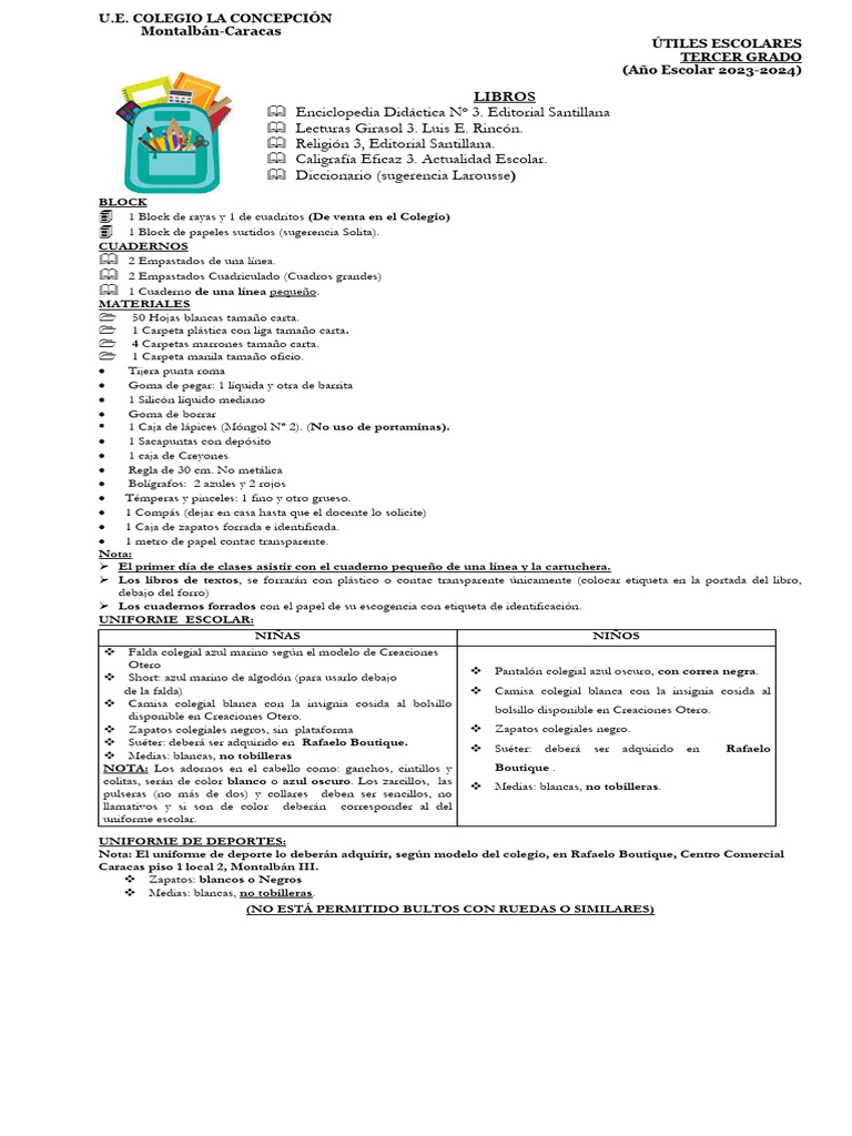 Ter Cer Grado | PDF | Implementos de escritura | Papelería