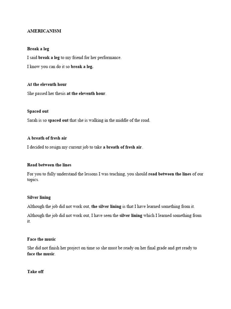 Common American Idioms Explained | PDF | Poetry
